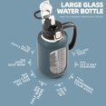 64oz Glass Water Bolttles Half Gallon Large Motivational Water Bottle ...