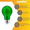 Sunlite LED Filament A19 Green Light Bulb E26 Base 4.5W 60W Equivalent ...