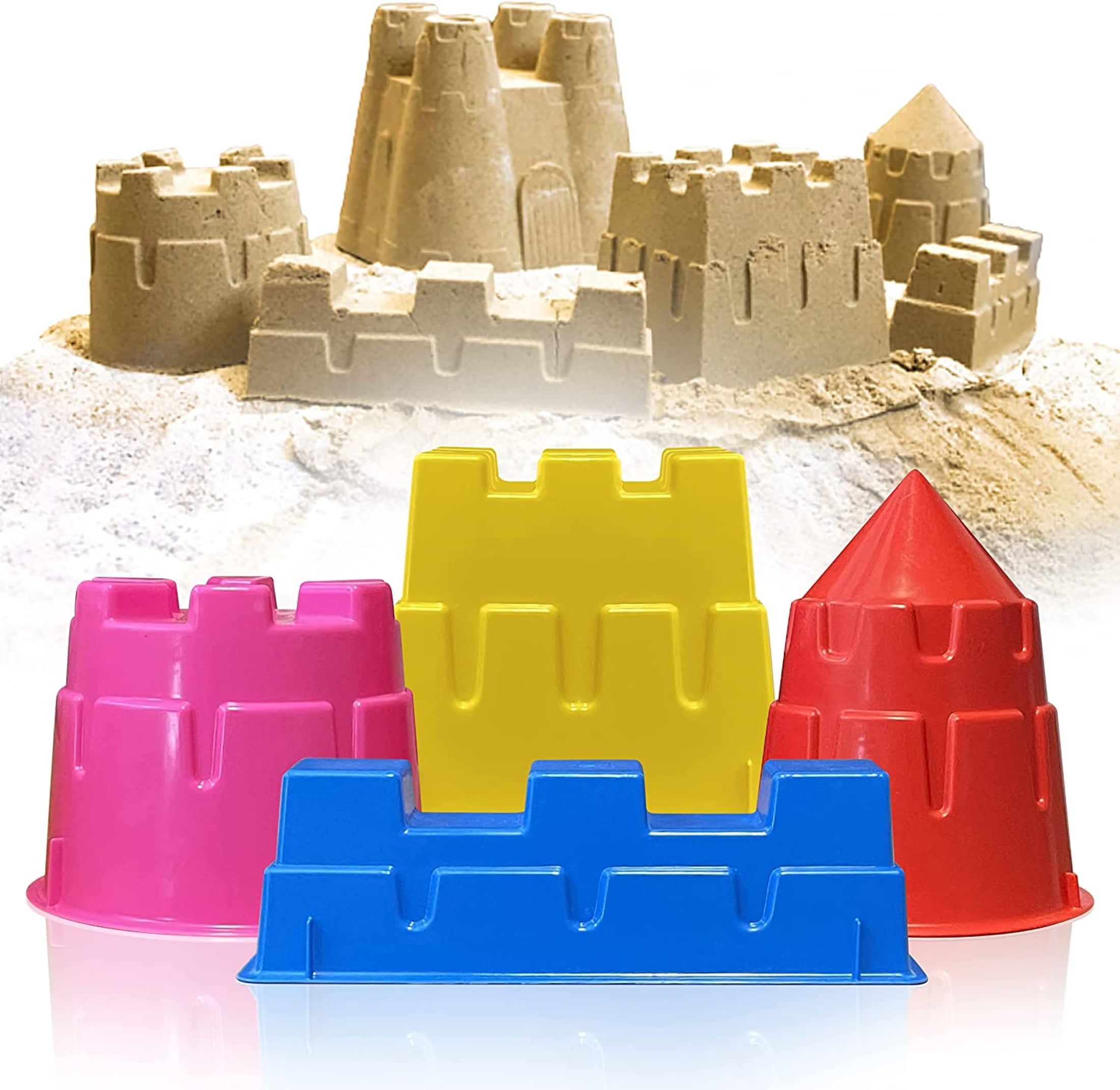 Back Bay Play 4 Piece Sandcastle Mold Beach Toy Set for Toddlers and ...