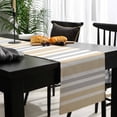 Beige Grey Stripe Table Runner 72 Inches Long - Farmhouse Minimalist ...