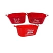 Merry Christmas Red Oval Bucket with Handle Sentiment Plastic Buckets ...