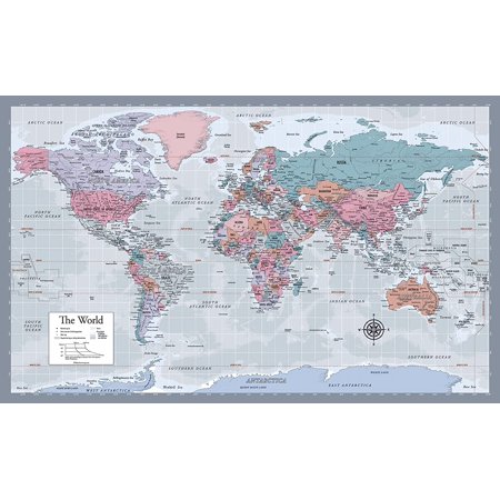 World Map Poster Chart [Purple] (Laminated, 18" x 29") | Walmart Canada
