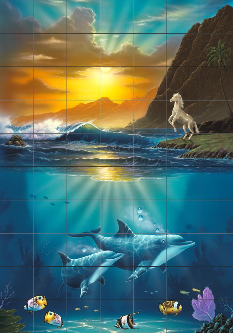 Tile Mural Bathroom Backsplash - Ecstacy-JW - by Jeff Wilkie - Walmart.com