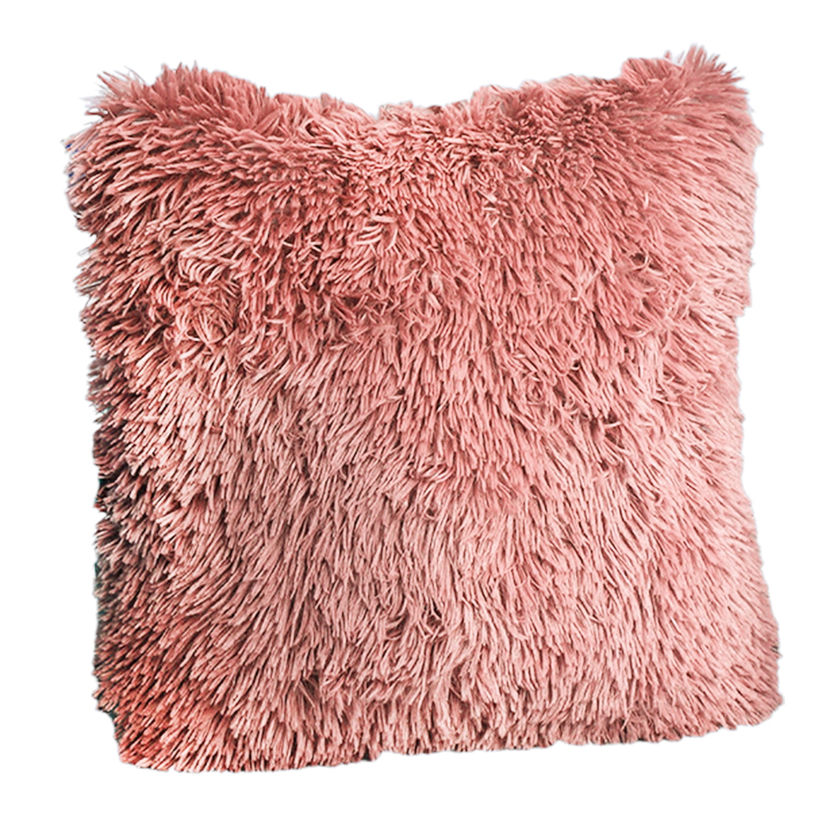 Yesbay Cushion Cover Fluffy Square Shaped Decorative Plush Sofa ...