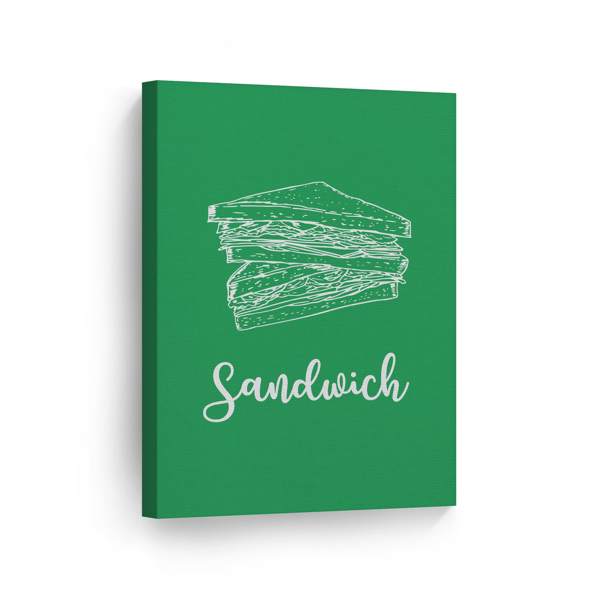 Smile Art Design Sandwich Green Drawing Lettering Kitchen Canvas Wall ...