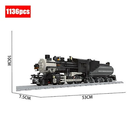 City Steam Train Bigboy Locomotive Building Blocks Technical Rail Model ...