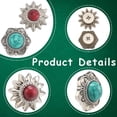 24 Sets 8 Styles Western Screw Back Buttons 13mm Conchos Turquoise ...