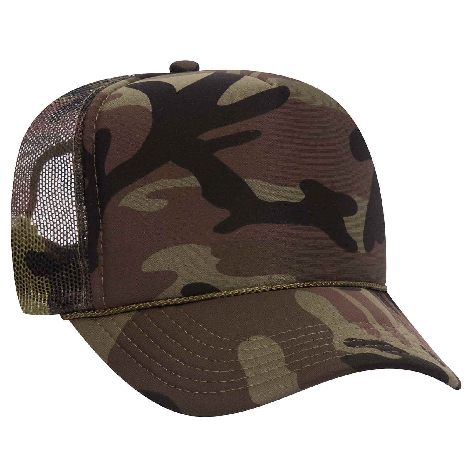 OTTO CAP Camouflage 5 Panel High Crown Mesh Back Trucker Hat - Walmart.com