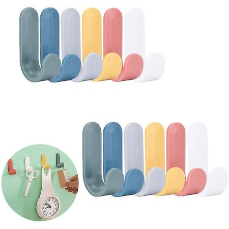 JOYWEI 12 Pieces Wall Hooks Wall Hooks, Self Adhesive Wall Hooks ...