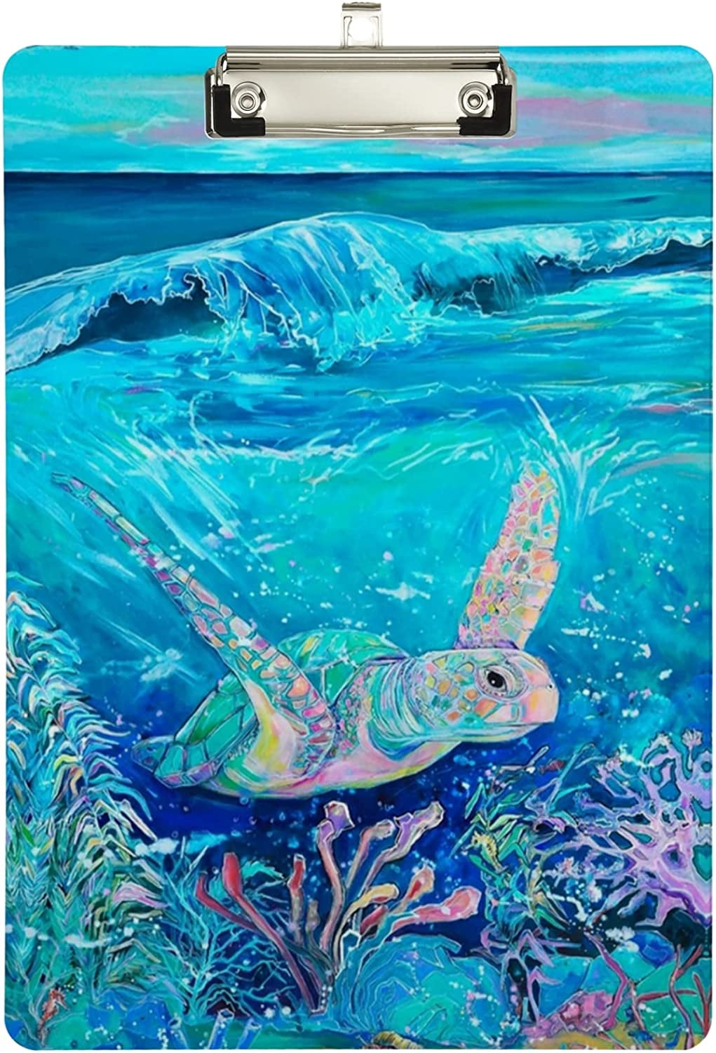 KXMDXA Ocean Sea Turtle Clipboard Hardboard Wood Nursing Clip Board and ...