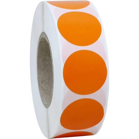 FanShow orange Color Coding Dot Labels 1" Round Natural Paper Stickers ...