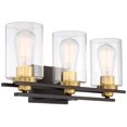 Possini Euro Design Demy Vintage Industrial Wall Light Bronze Gold Hardwire 20" 3-Light Fixture ...