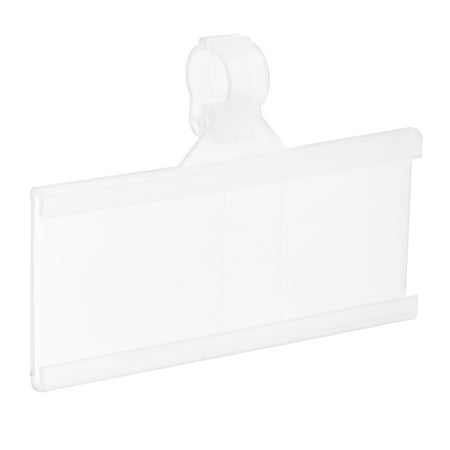 Uxcell 76x35mm Clear Plastic Label Holder with Clip for Wire Shelf, 50 ...