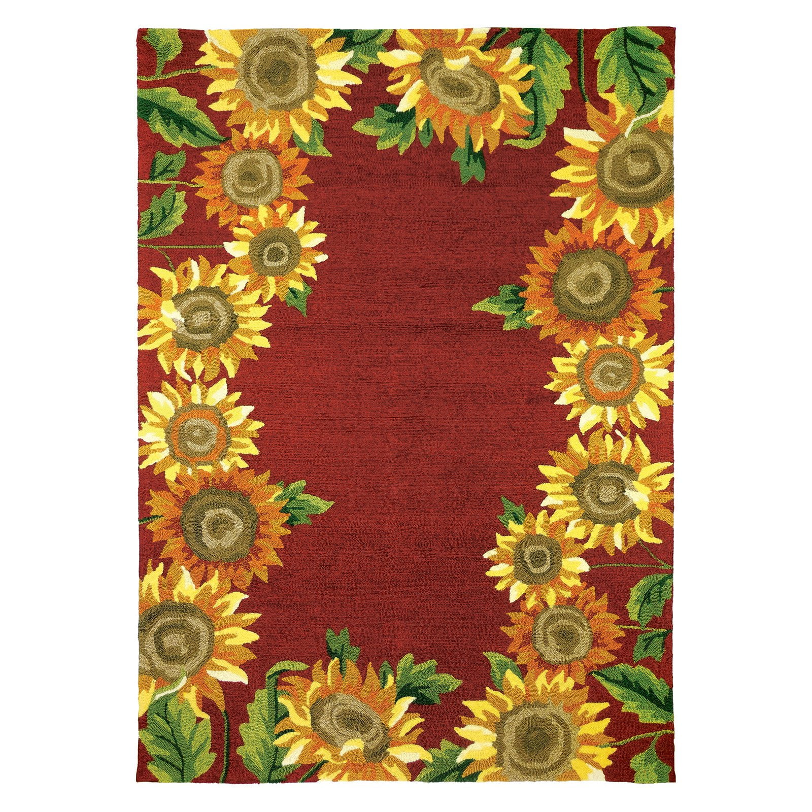 Rectangular Sunflower Field Area Rug (7 ft. L x 5 ft. W (17 lbs ...