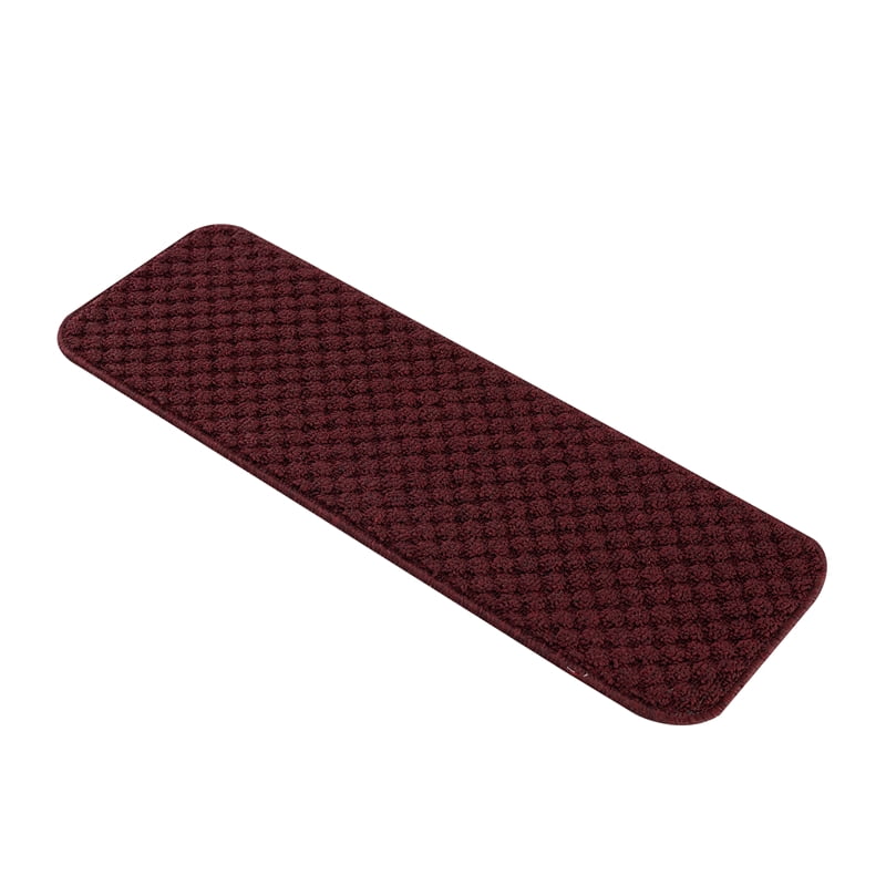 Waffle Pattern Solid Color Indoor Carpet Stair Treads 8"x26" Set of 7 ...