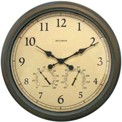 Chaney Instruments - 01061A1 - AcuRite 24" Platina Outdoor Clock Combo ...
