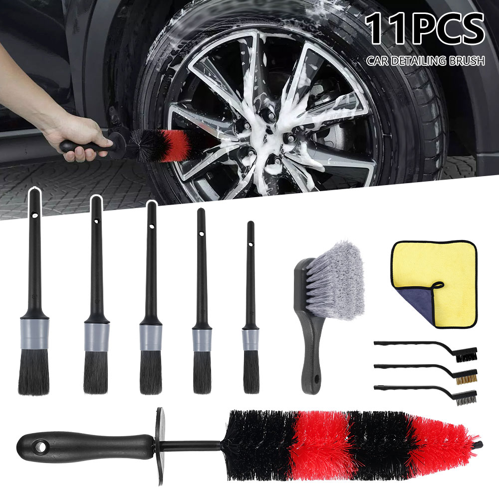 ODOMY 11 Pcs Car Detailing Brush Set, Wheel Tire Brush Set Detail Car ...