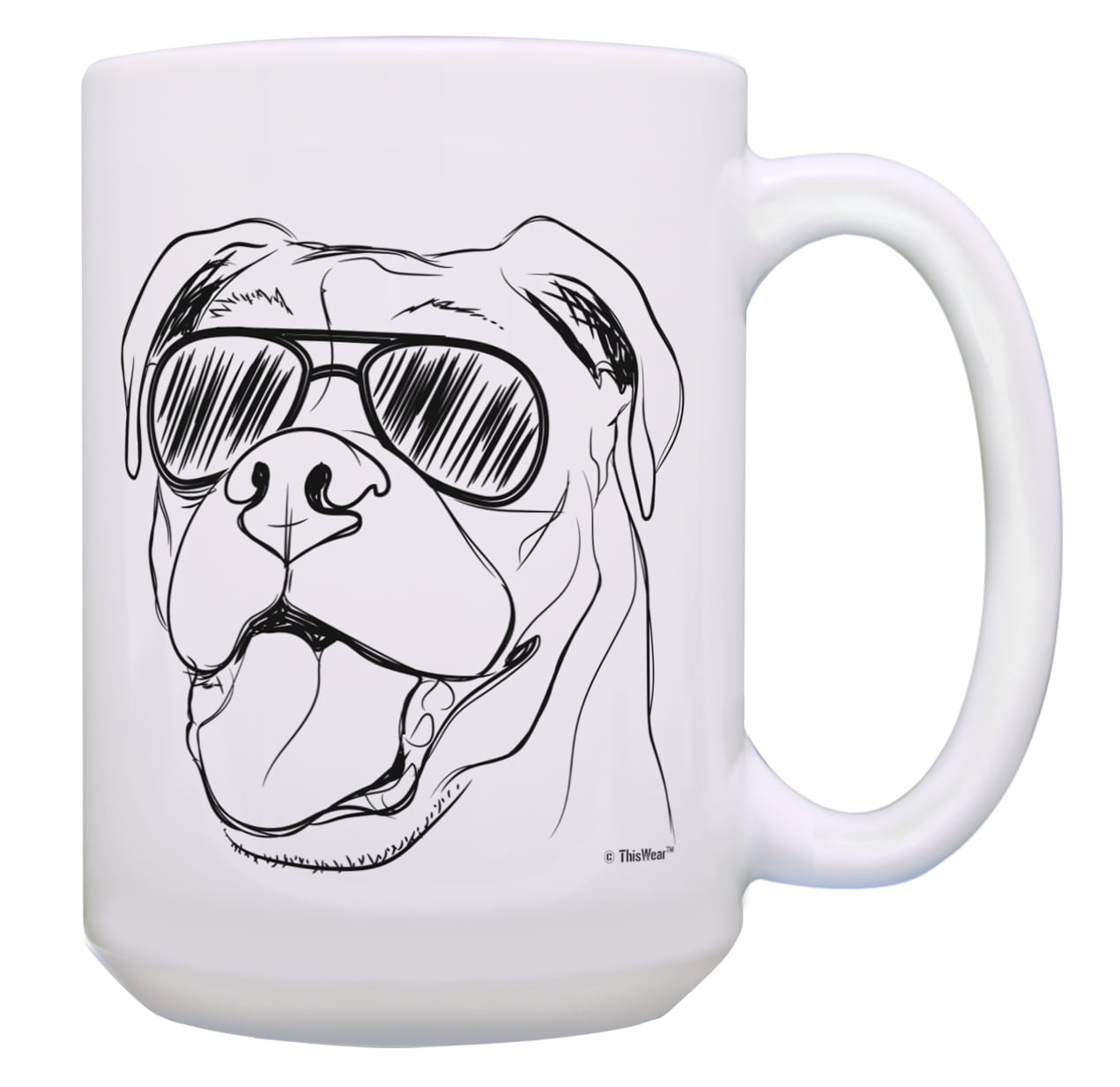 ThisWear Dog Cup Boxer Sunglasses Mug Boxer Gift Boxer Coffee Cup 15oz ...