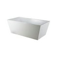 Kube Squadra 67" White Free Standing Bathtub Slim Rectangular Overflow ...