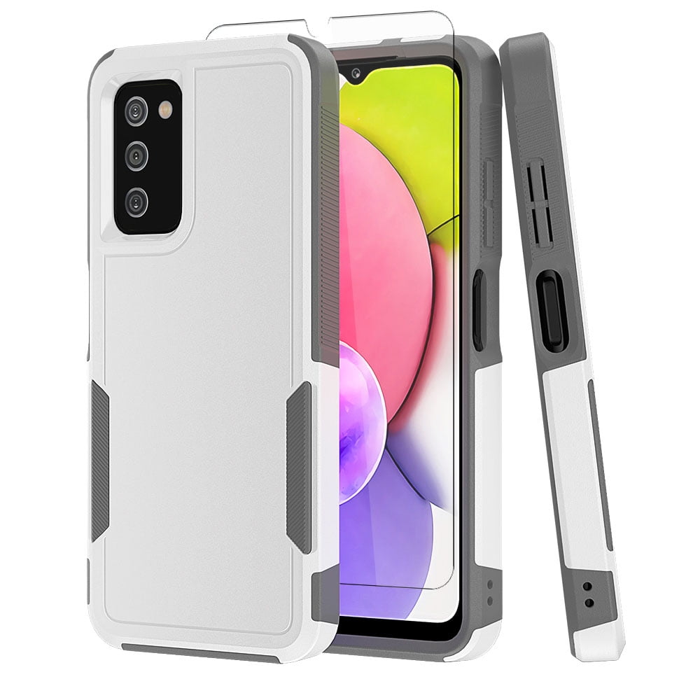 NIFFPD Samsung Galaxy A03S Case with Screen Protector Tough Rugged ...