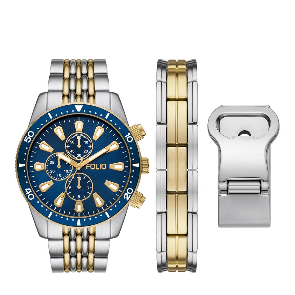 SET de Relojes Folio para hombre DORADO PLATEADO FMDFL6050 | Walmart en ...