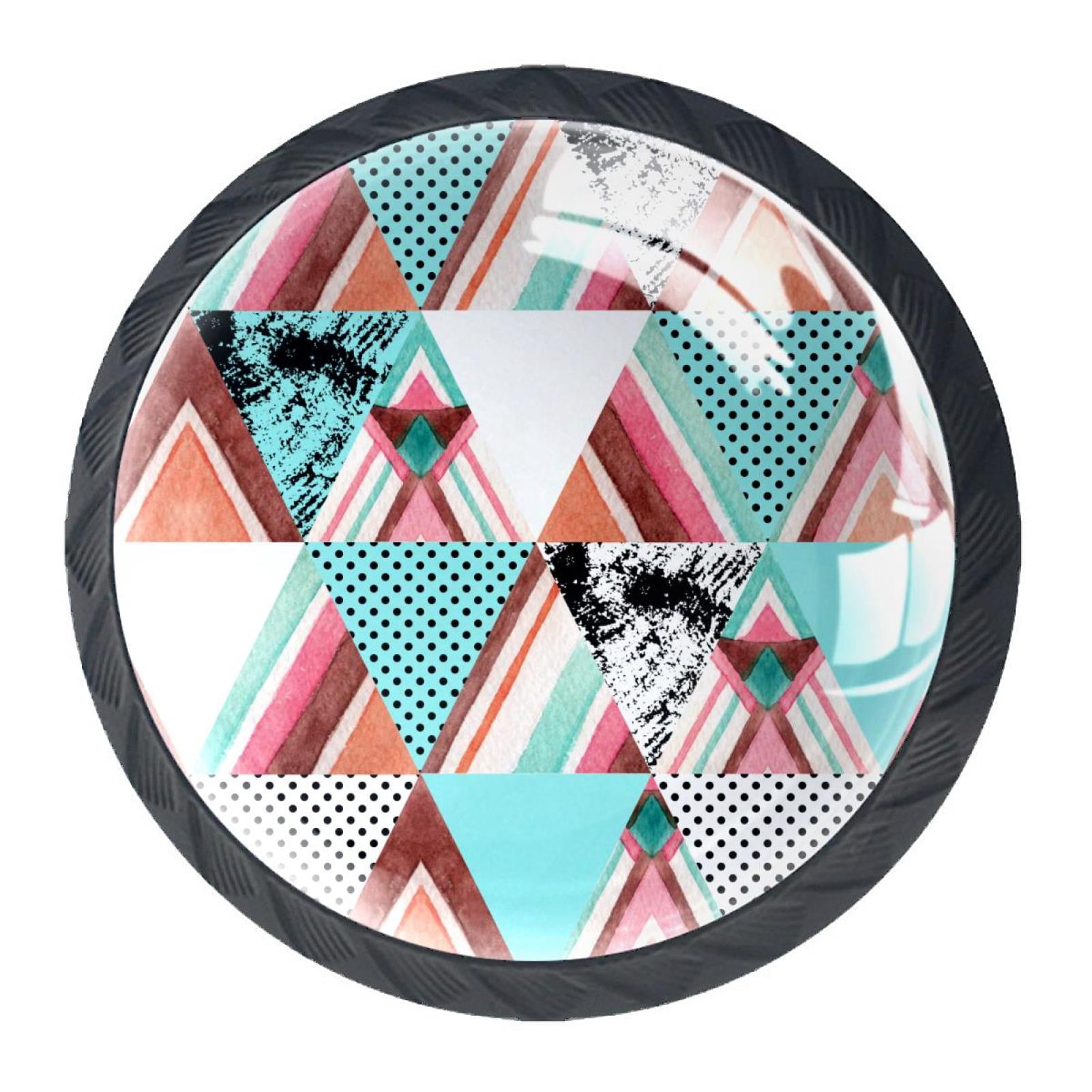 4 Pcs Geometry Graphics Knobs for Kitchen Cabinet Cupboard Dresser ...