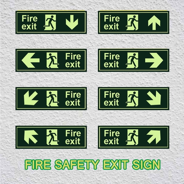 Opolski Exit Sign Sticker Self Adhisive Luminous PVC High Visibility ...