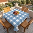 Blue White Checker Plaid Table Cloth 54x54in, Waterproof Square ...