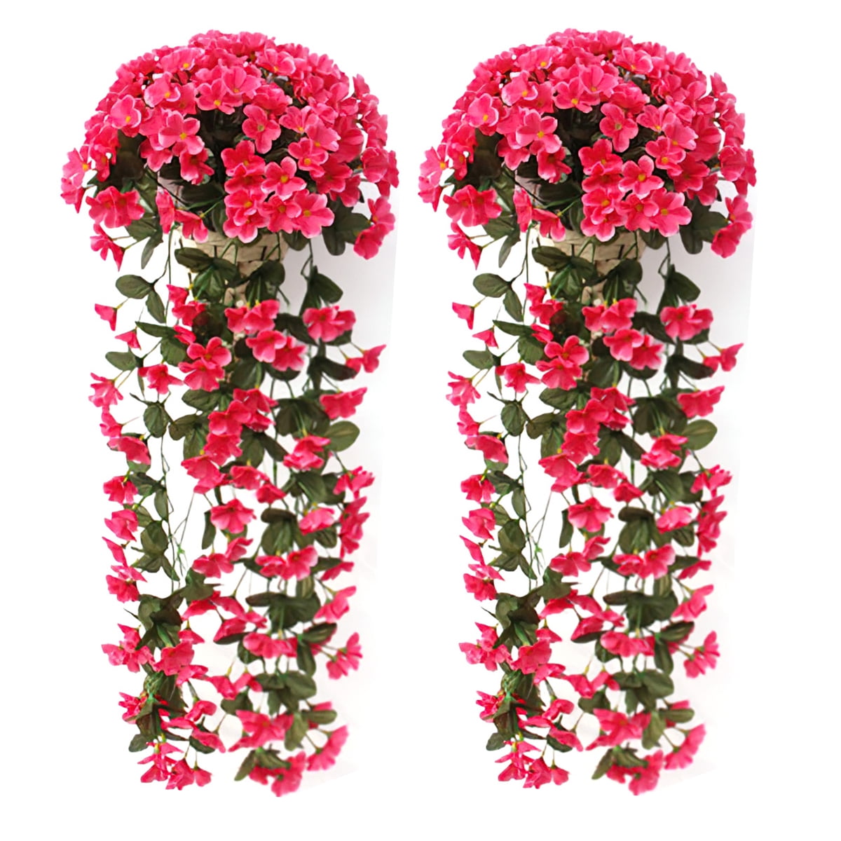 2 Pack Artificial Hanging Flowers, Fake Hanging Plants Colorful Orchid ...