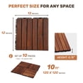 10 Pack 12x12 Inch Striped Solid Acacia Wood Interlocking Deck Tiles ...