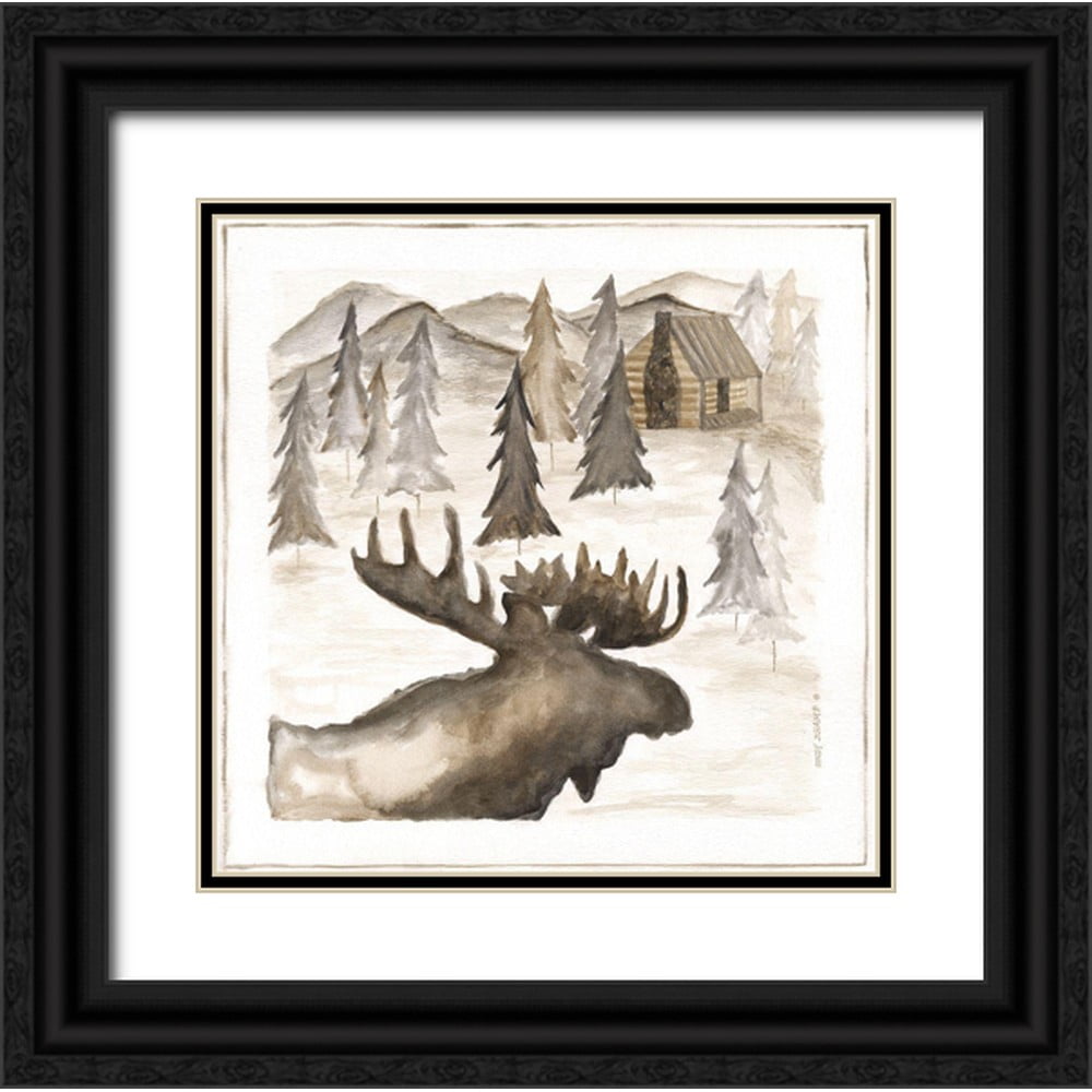 Shamp, Cindy 20x20 Black Ornate Wood Framed with Double Matting Museum ...