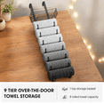 9 Tier Black Hanging Towel Rack, Over The Door or Wall Mounted Storage ...