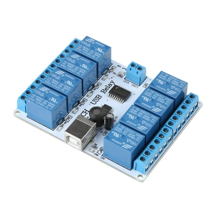 Wchiuoe 8-Channel USB Relay, Type-B USB Relay Board, Type-B Relay Board ...