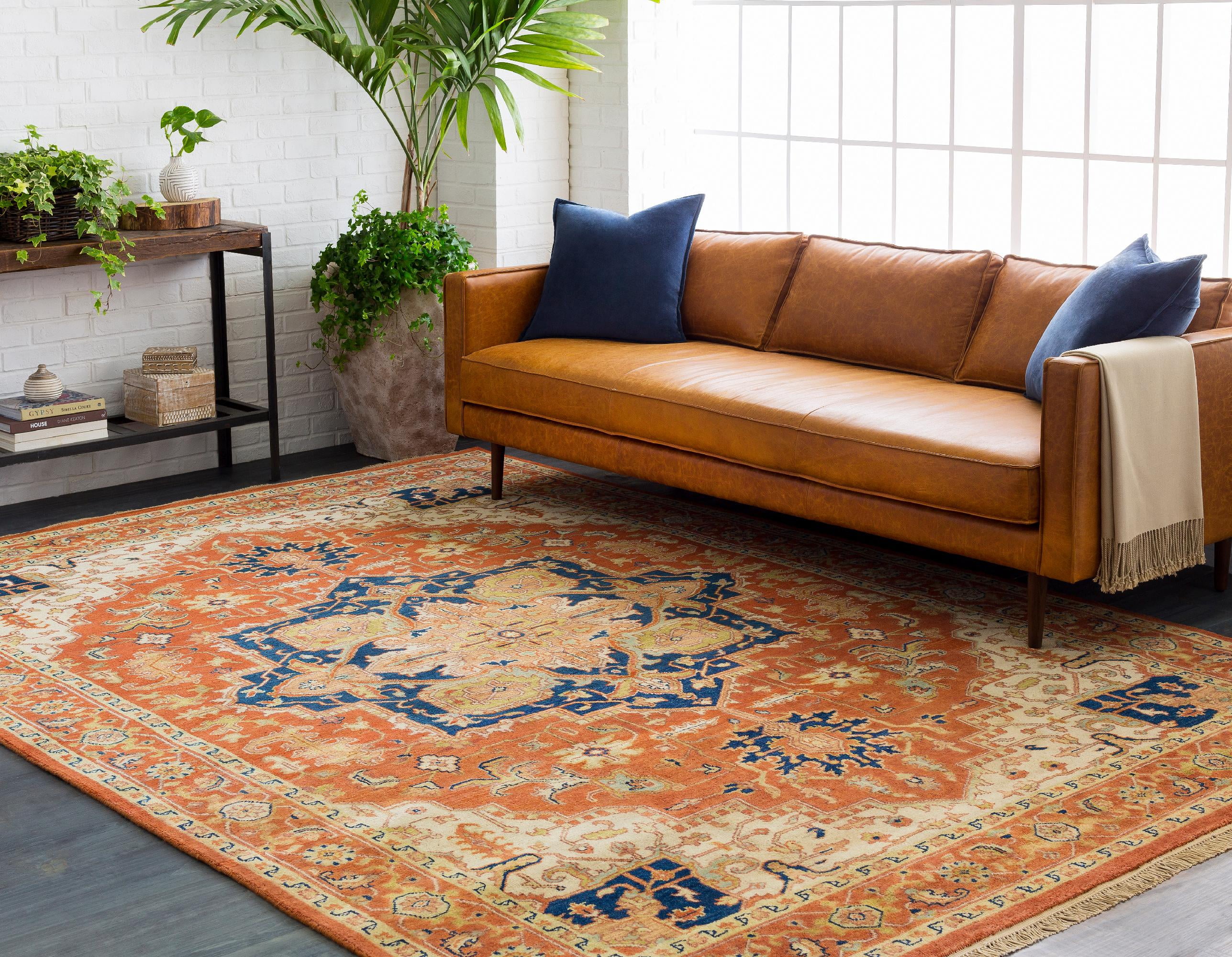 Mark&Day Area Rugs, 9x13 Valence Traditional Rust Area Rug (9' x 13 ...