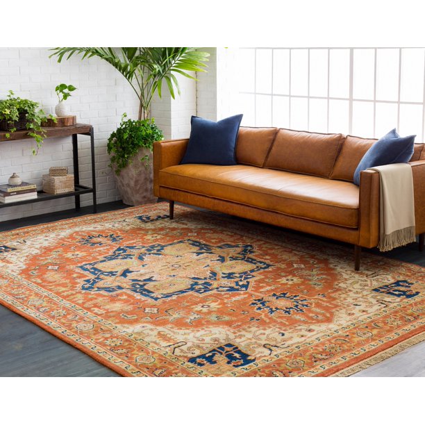 Mark&Day Area Rugs, 9x13 Valence Traditional Rust Area Rug (9' x 13 ...