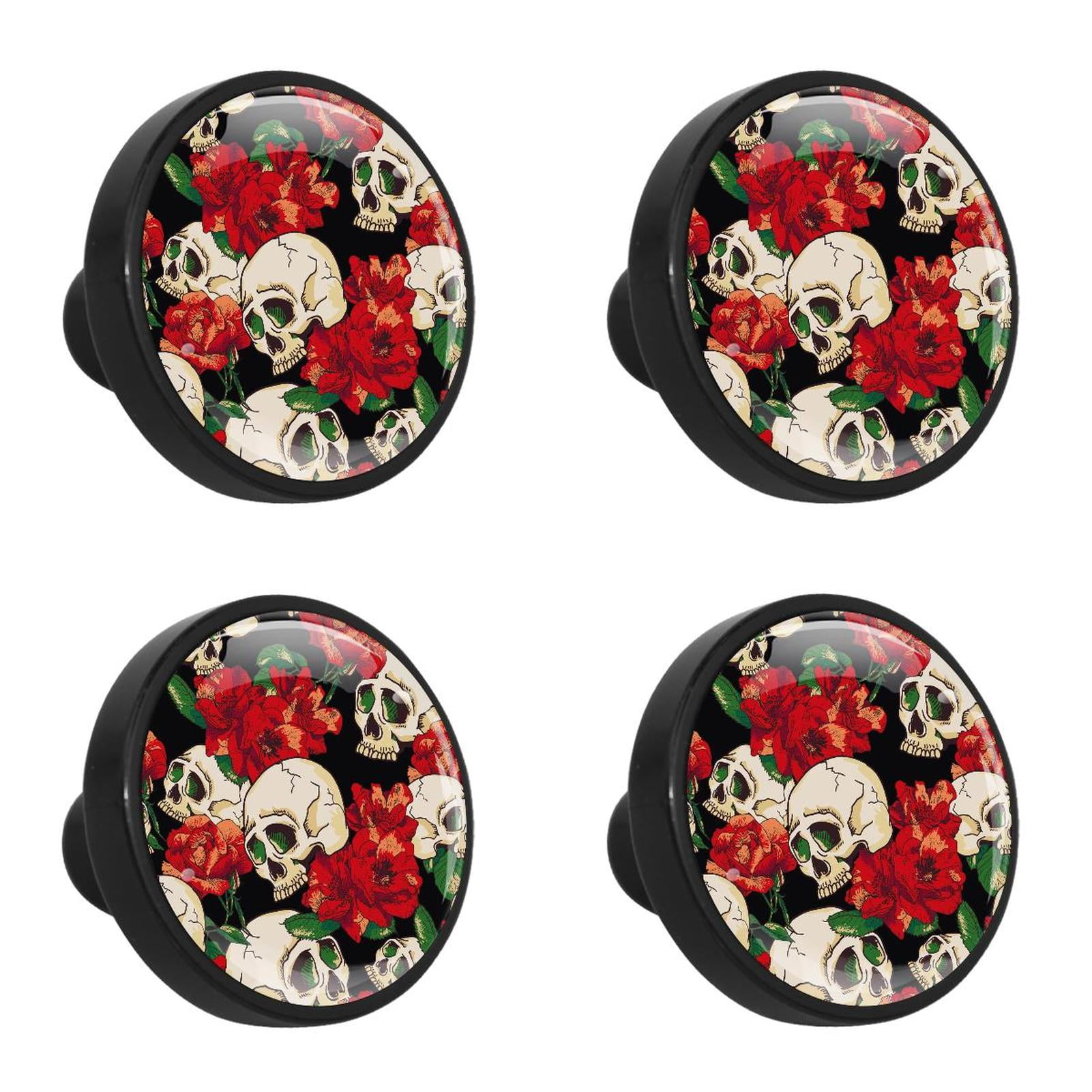 4 Pcs Skull Knobs for Kitchen Cabinet Cupboard Dresser Bookcase Drawer ...