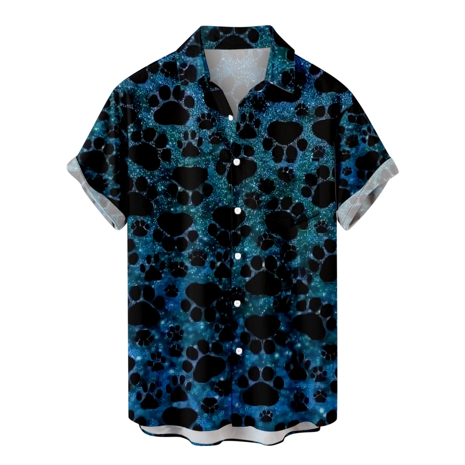 ZCFZJW Mens Cotton T-Shirts Valentine's Day Casual Short Sleeve Button Down Love Heart Pattern ...