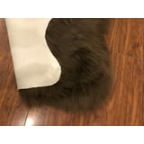 Soho Luxurious Faux Sheepskin Square Shape Brown Shag Area Rug ...