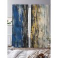 Blue Yellow Sheer Curtains 96 inches Long, Abstract Indigo Blue Yellow ...