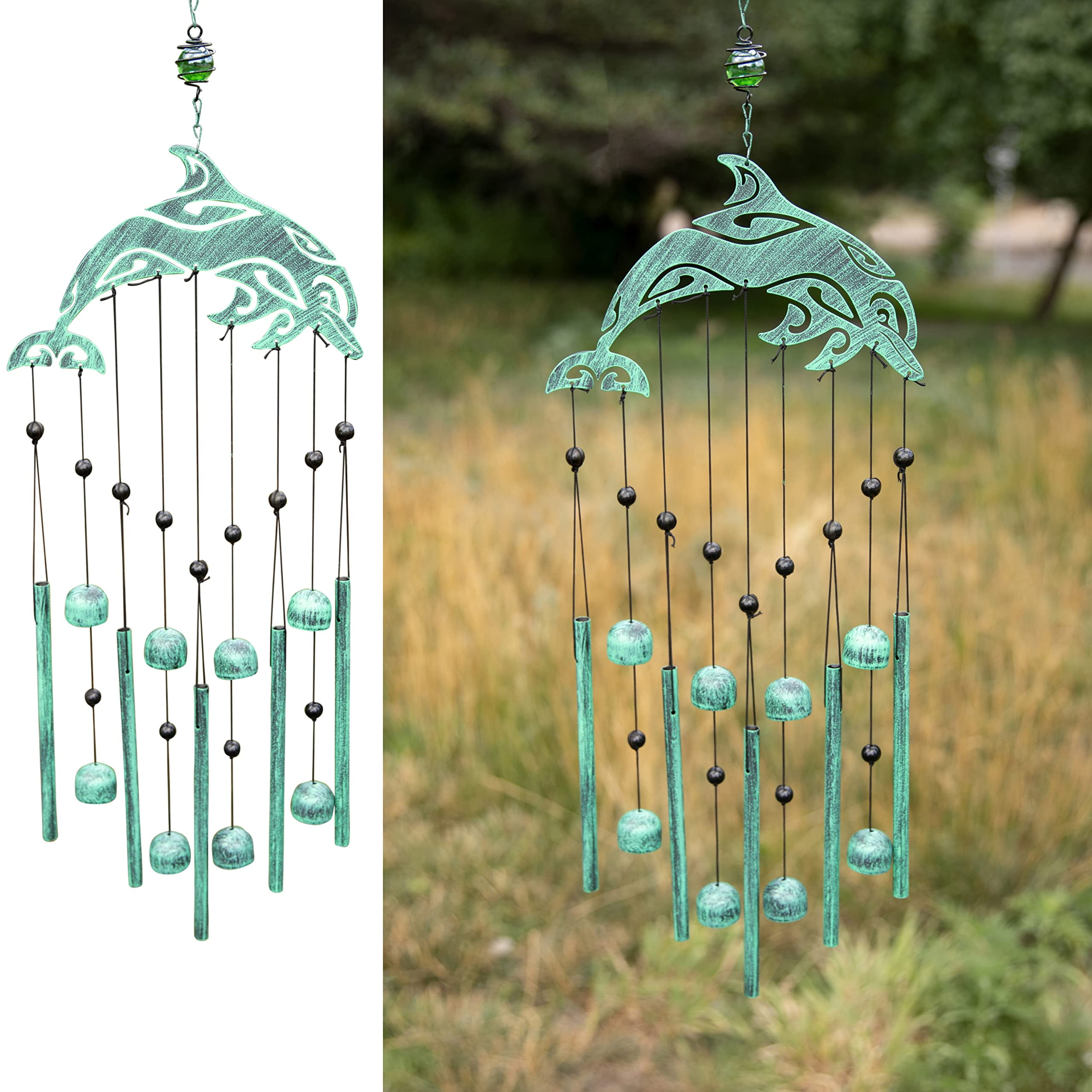 VP Home Tribal Dolphin Outdoor Garden Decor Harmonic Wind Chime ...