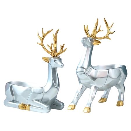 Deer Statues Sculpture Holder Container Case Collectbles Desktop Elk ...