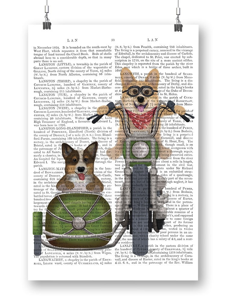 Corgi Chopper And Sidecar Poster - Fab Funky Designs, - Walmart.com