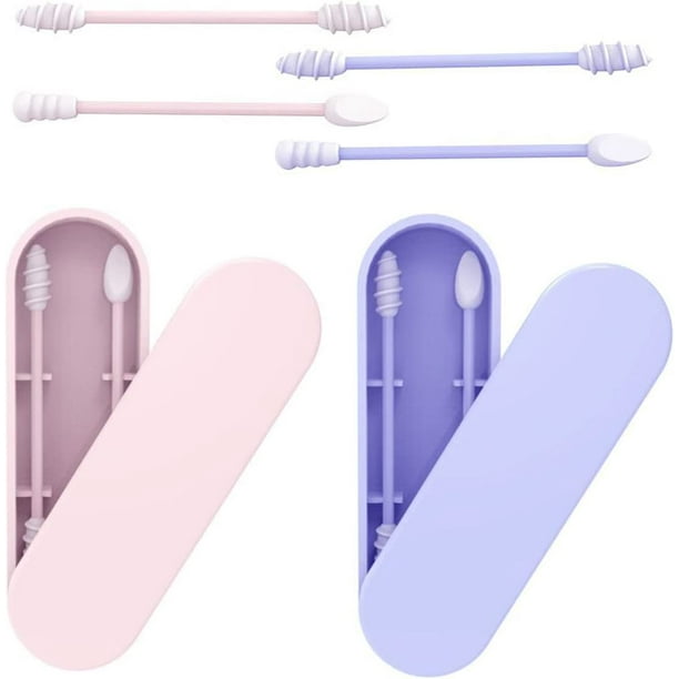 4 Pack Reusable Ear Cotton Swabs, Double Headed, Washable Soft Silicone ...
