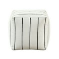 Modern Square Pouf In , Non-slip, 300lbs Weight Limit, And Black Stripe ...