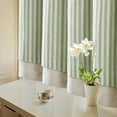 Double Layer Striped Linen Kitchen Tier Curtain Rustic Cafe for Living ...