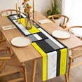 Modern Color Blocks Cotton Linen Table Runner Gray Yellow White ...