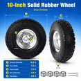 2-Pack 10 Inch 4.10/3.50-4 Tire and Wheel, Flat-Free Hand Truck Wheels ...