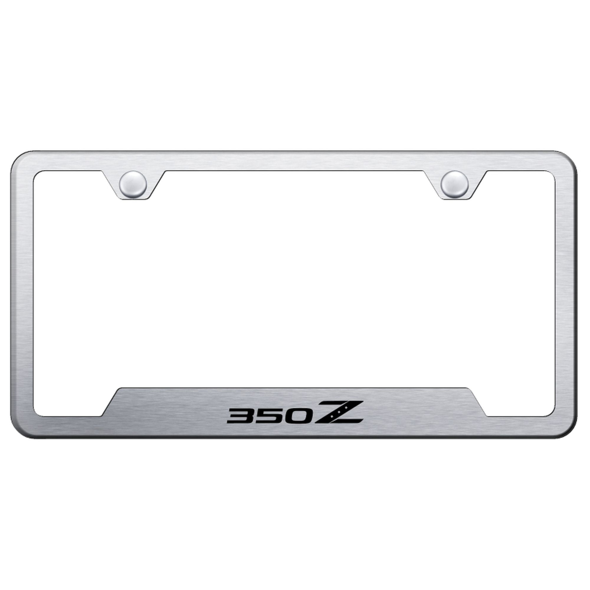Nissan 350Z Laser Etched Logo Cut-Out License Plate Frame (Brushed ...
