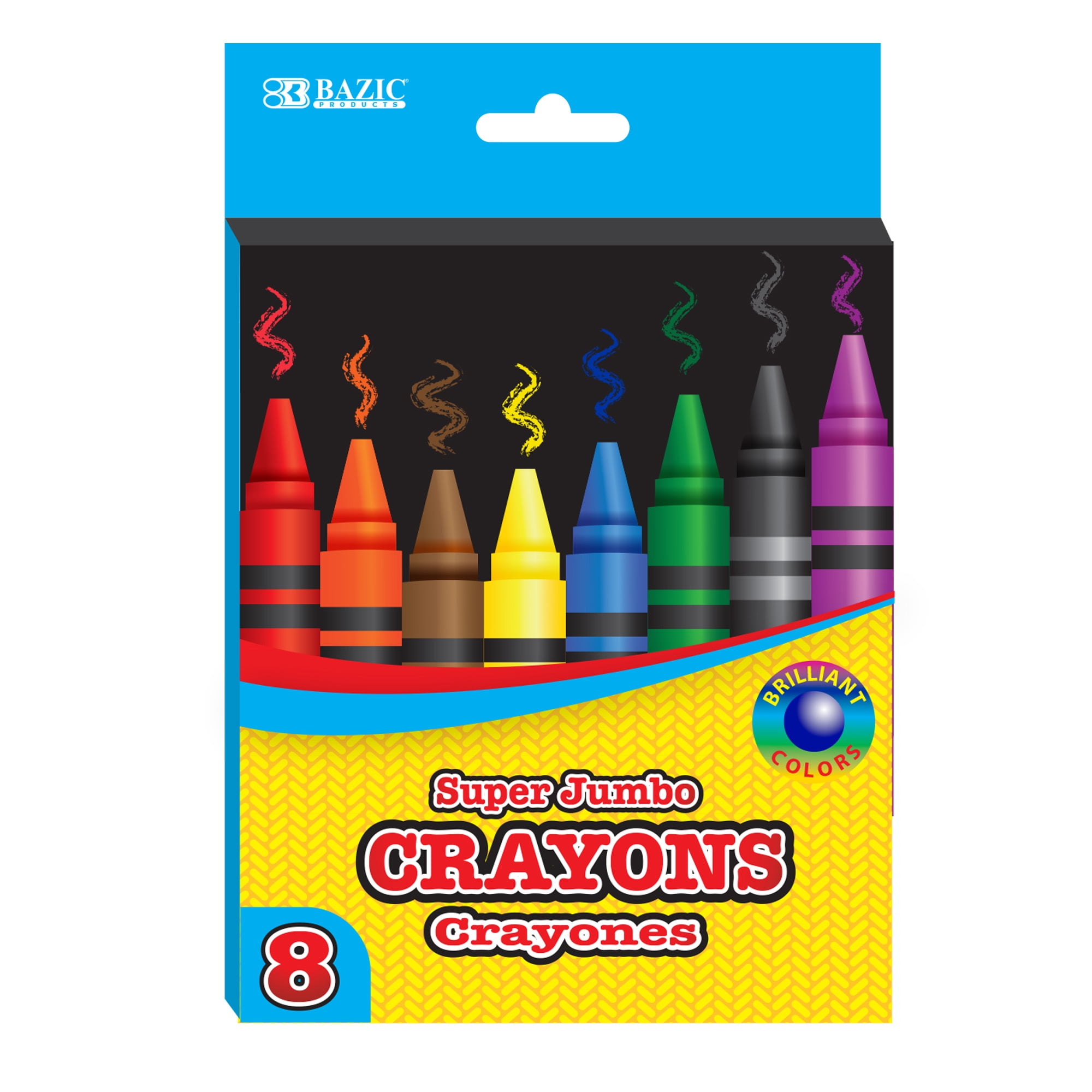 BAZIC Super Jumbo Crayons 8 Color, Non Toxic Crayon (8/Pack), 1-Pack ...