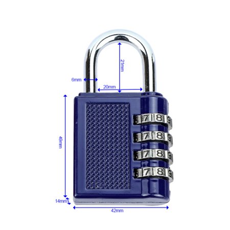 4 Digit Dial Combination Code Number Lock Padlock For Luggage Zipper ...